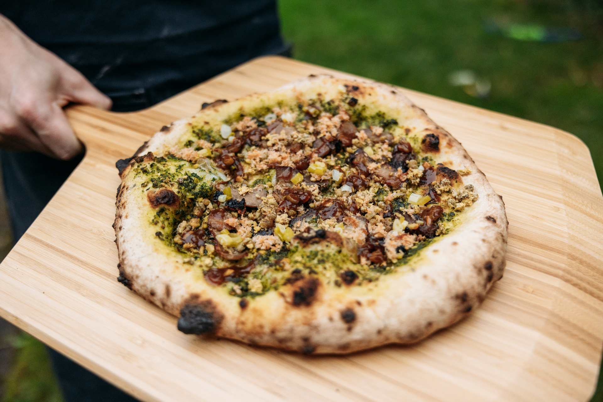 Vietnamese Tét Pizza with Pork Belly, Mung Beans and Shrimp Floss ...